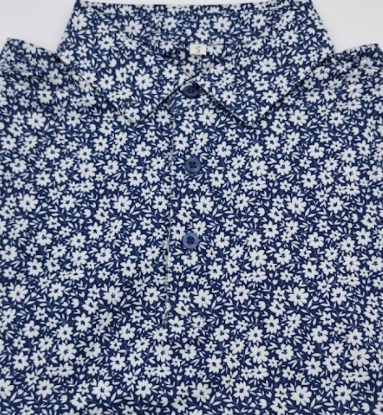 Golf Polo Shirt Floral Pattern | Men's Golf Apparel - Golf Gift Box